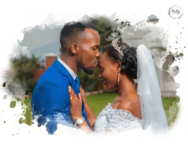 Watercolor Couple Portrait From Photo Personalized Christmas Gift ...