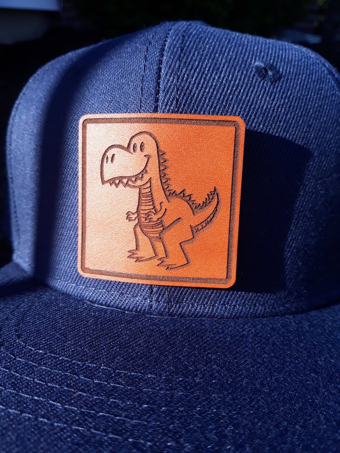 Dino Trucker Hat: Baby & Toddler Adjustable T-rex Leather Patch - Etsy