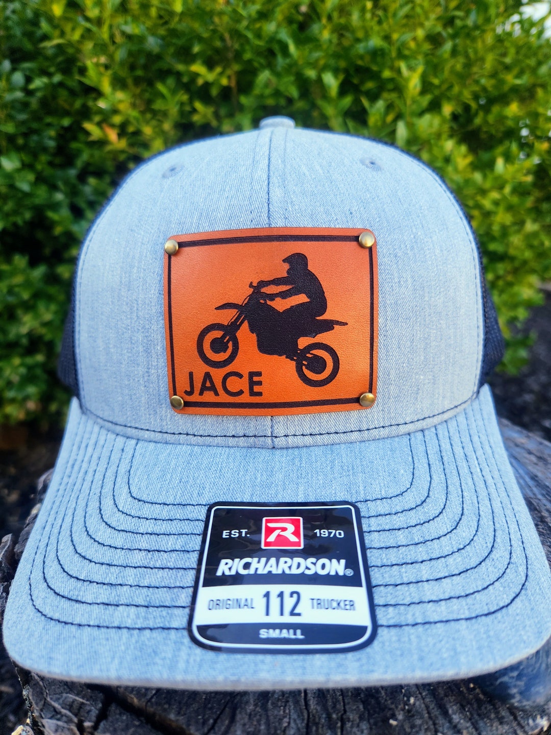 Personalized Kids Motocross Hat: Engraved Leather Patch Dirt Bike Cap ...