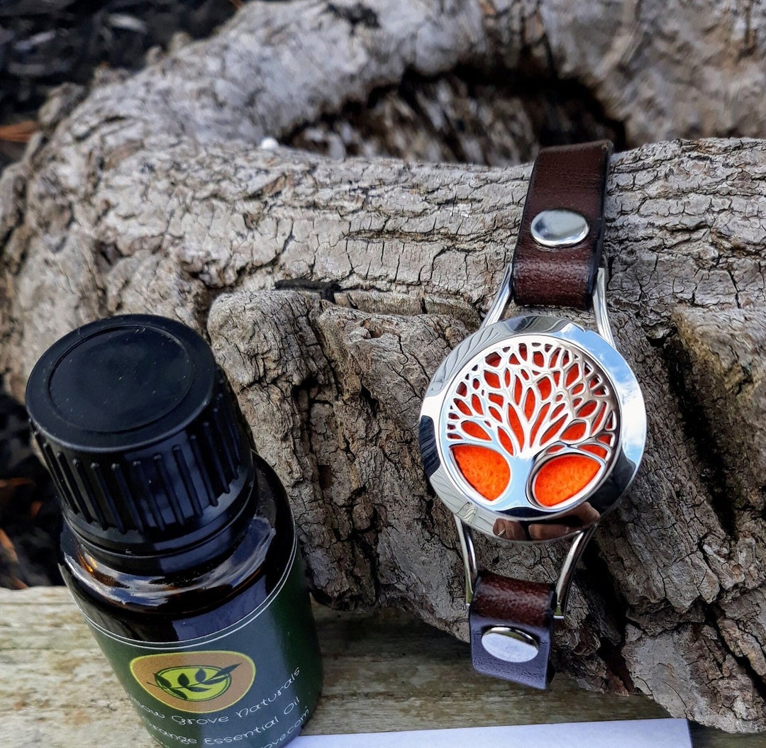 Leather Aromatherapy Diffuser Bracelet: Essential Oil Locket, Custom ...