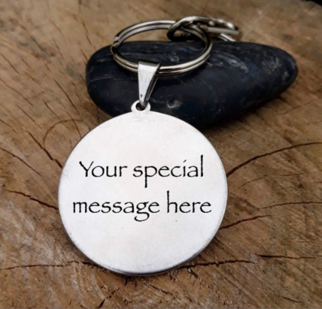 LOTUS FLOWER Leather Keychain lotus Key Ring Personalized - Etsy