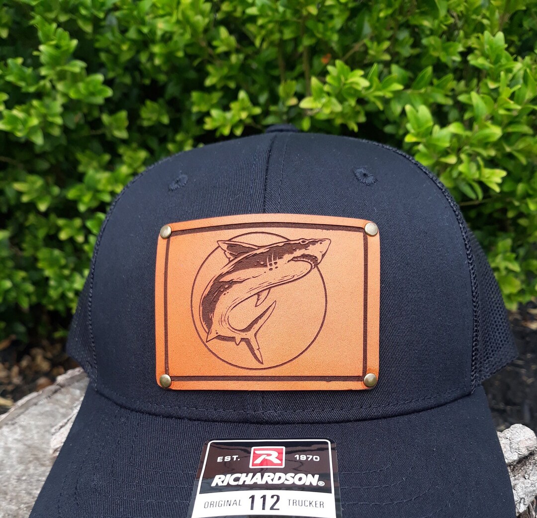 GREAT WHITE SHARK Hat - Shark Nation Fishing Hat - Shark Lover Leather ...