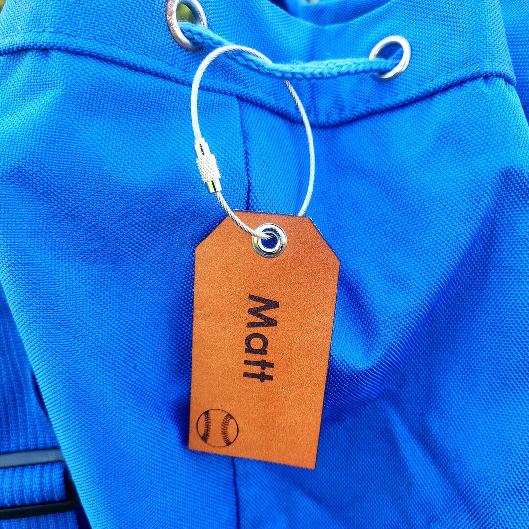 Leather Gym Bag ID Tags Custom Leather ID Tag Sports Bag Id Logo Bag ...