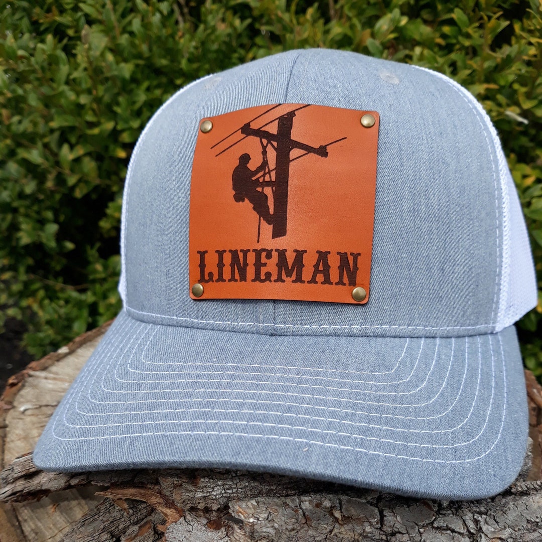 Power Lineman Leather Patch Hat: Richardson Trucker Style - Etsy