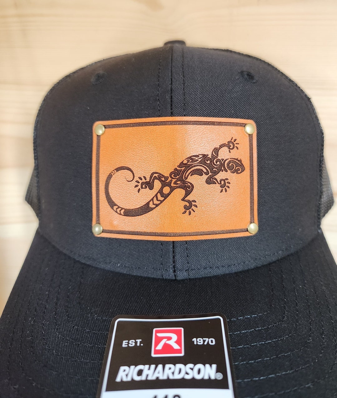 Kids Iguana Hat: Engraved Leather Patch, Reptile Lover Gift - Etsy