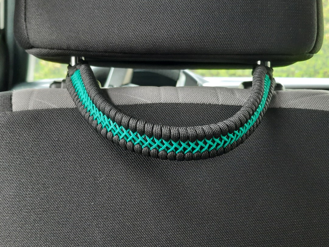 Custom Stitching Colour Black Trilobite Paracord Headrest Grab Handles ...