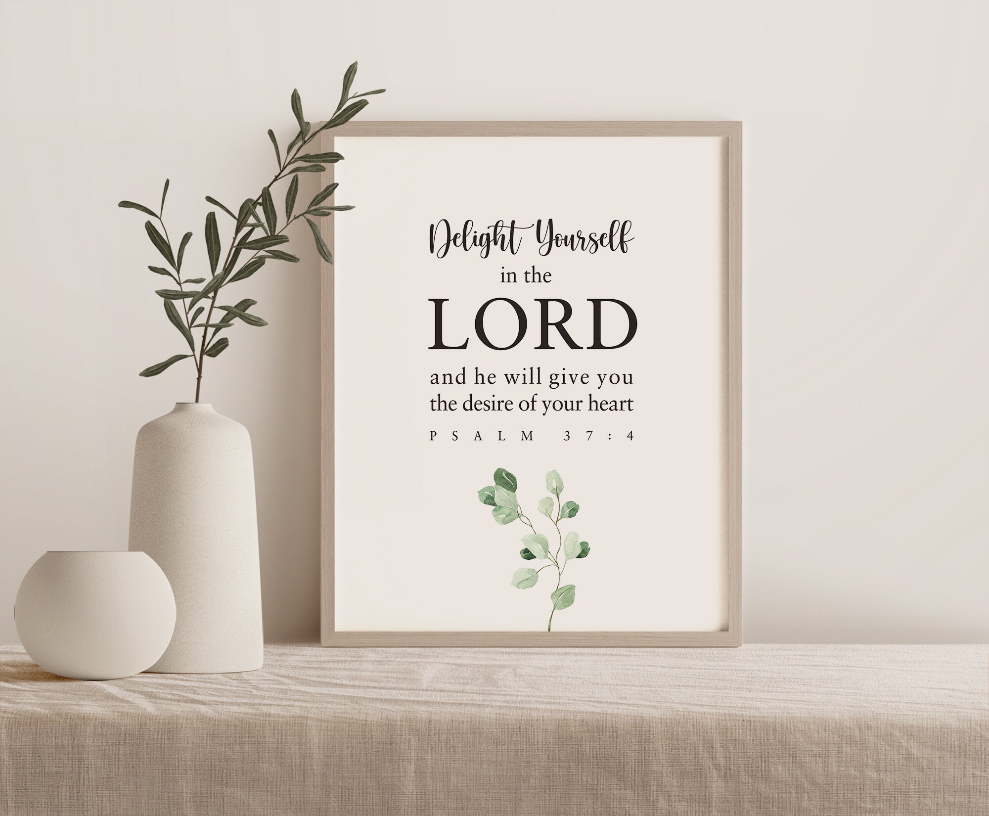 Psalm 37:4 Bible Verse Wall Art, Delight Yourself in the Lord ...