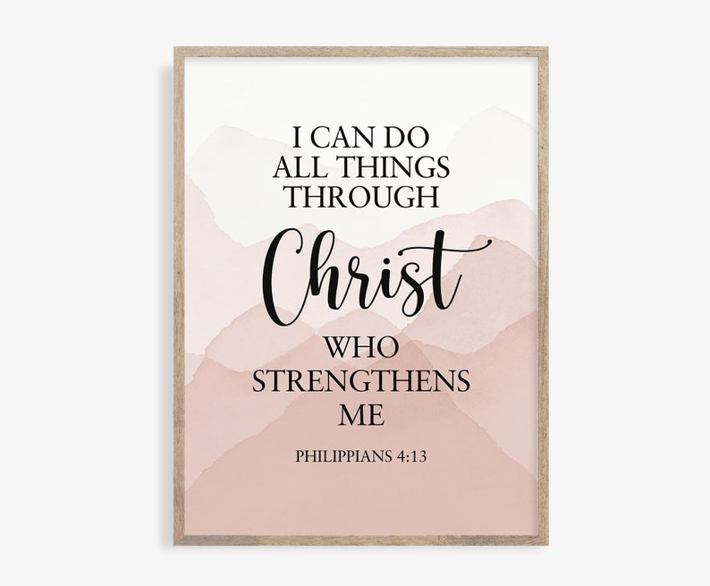 Philippians 4:13 Printable Watercolor Landscape Background - Etsy