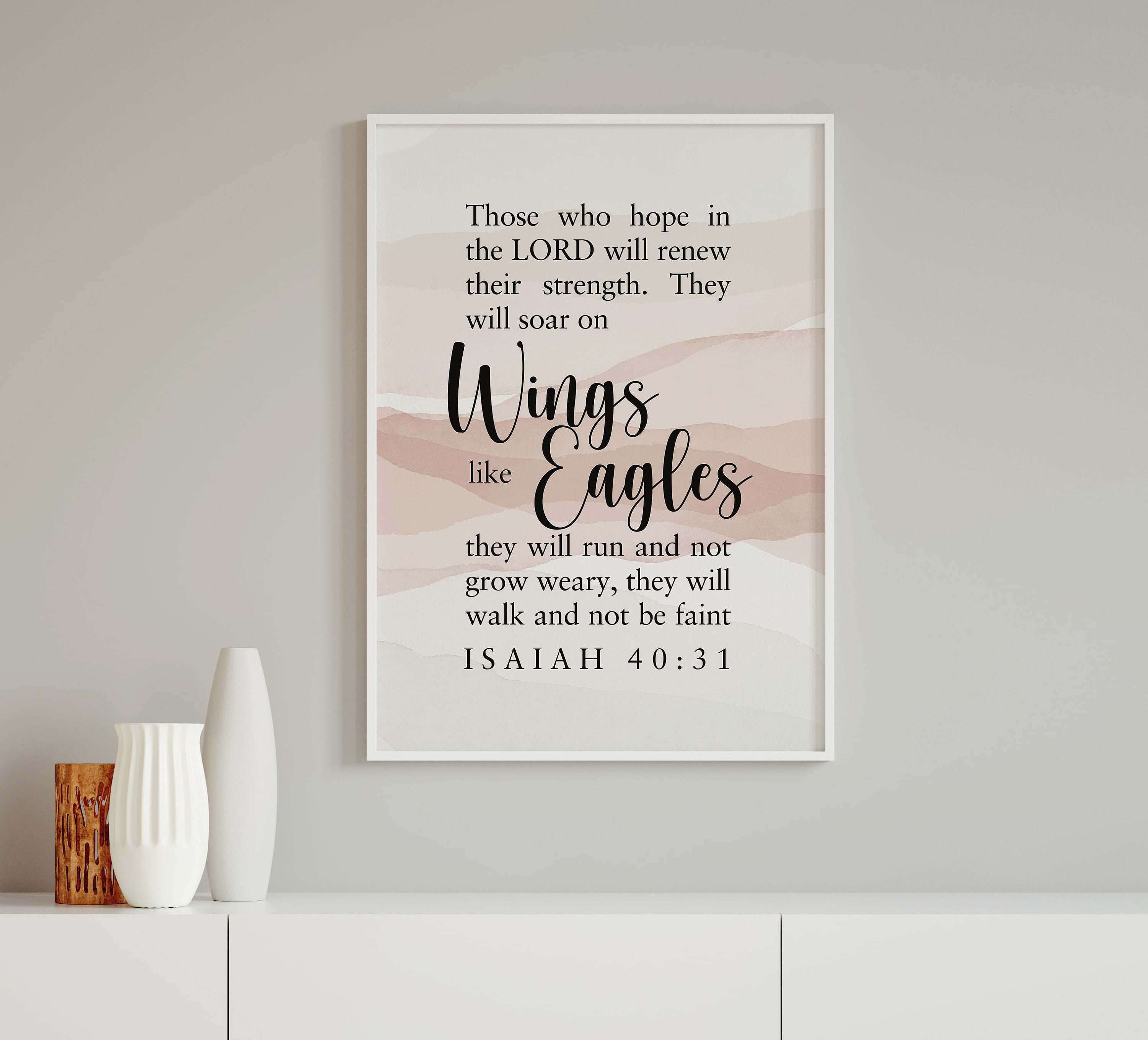 Isaiah 40:31 Printable Scripture Poster Bible Verse Wall Art, They Will ...