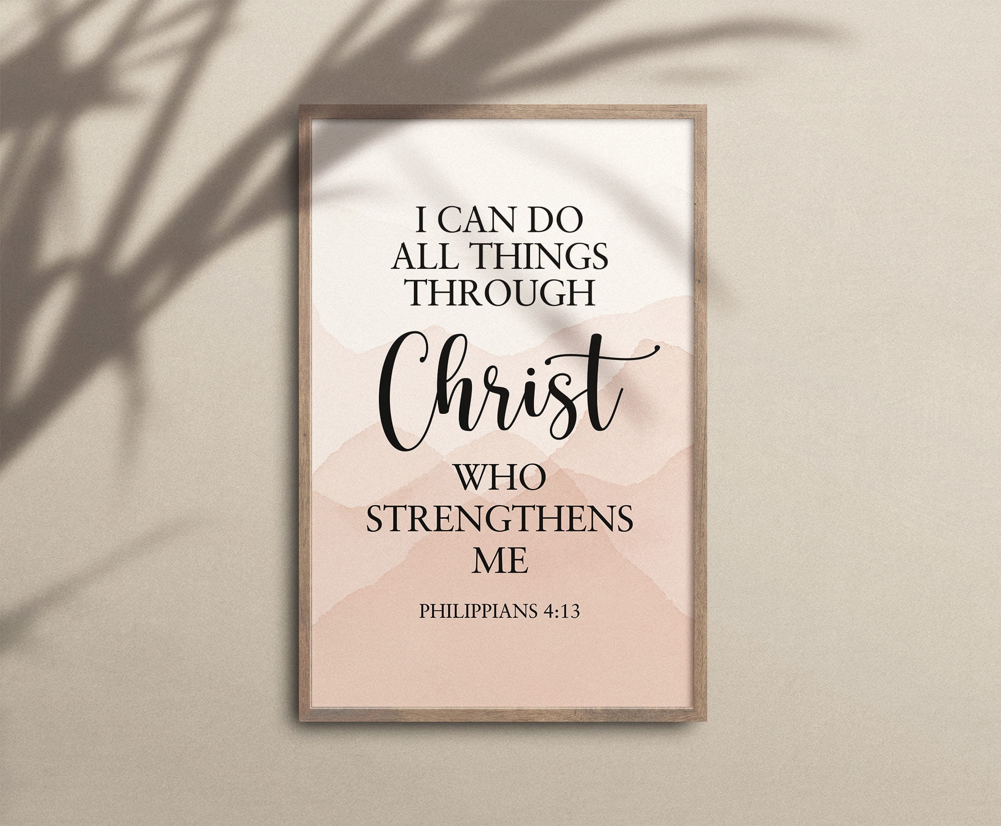 Philippians 4:13 Printable Watercolor Landscape Background Scripture ...