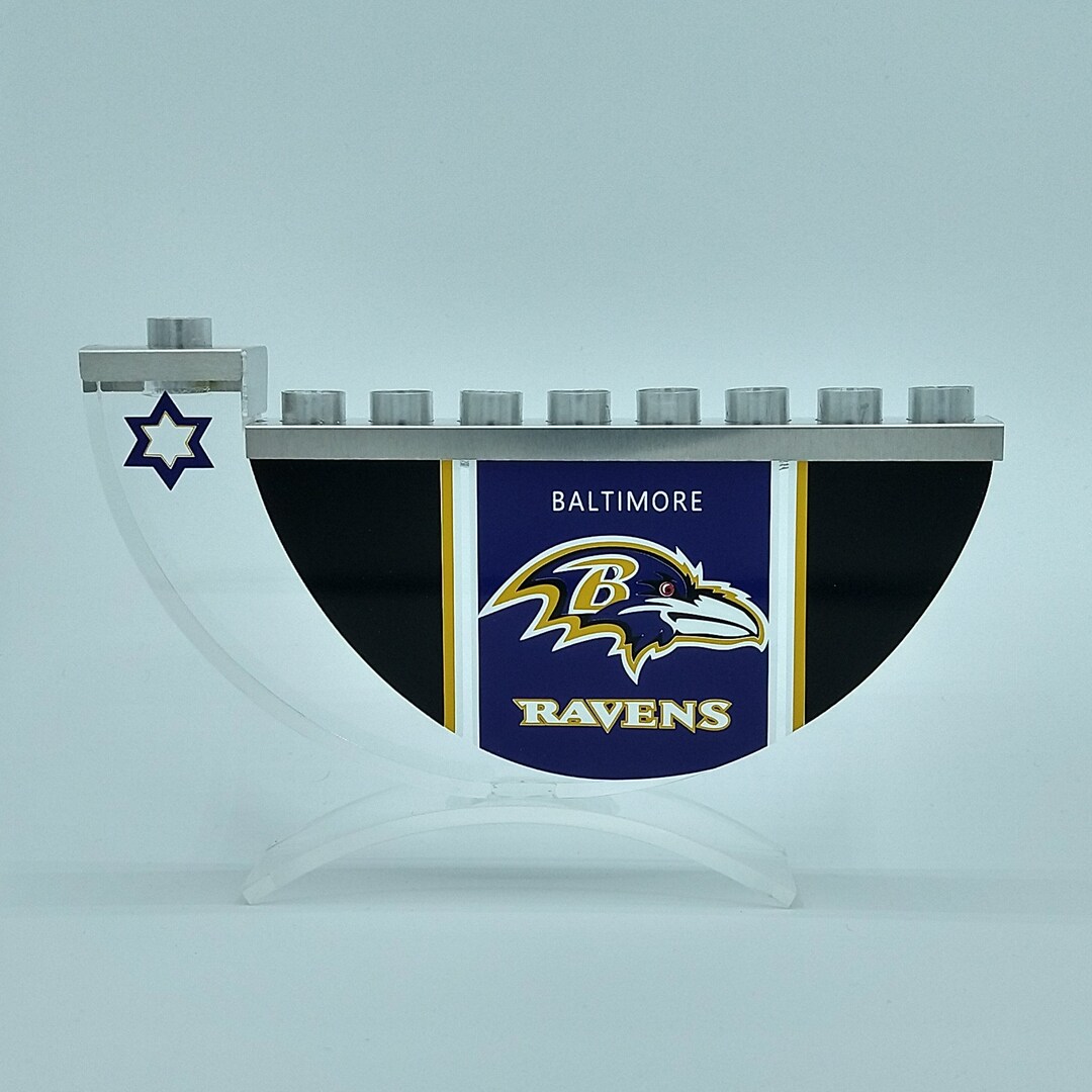 Baltimore Football Menorah for Hanukkah - Sports Themed Menorahs - Etsy
