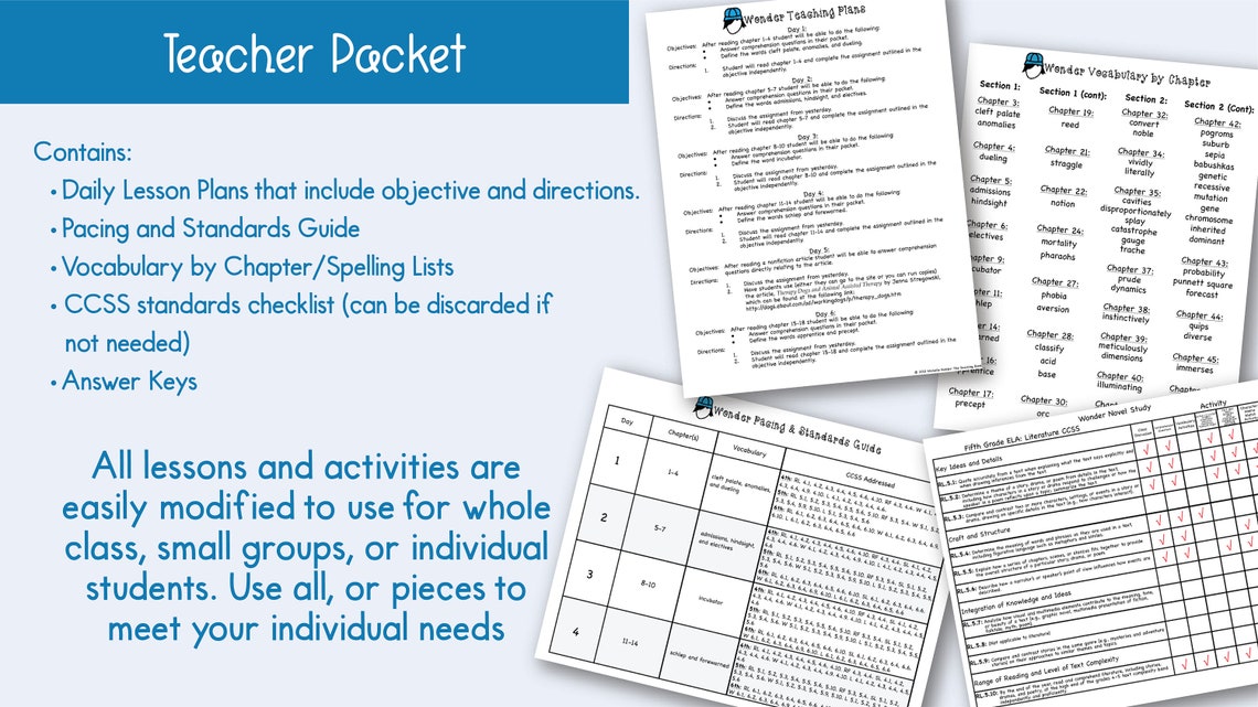 Wonder Novel Study Book Unit Digital Download - Etsy