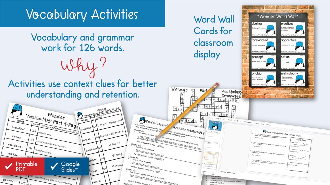 Wonder Novel Study Book Unit Digital Download - Etsy