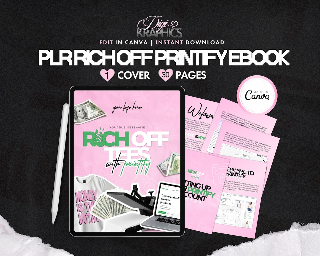 PLR Rich off Tees Business, Printify Guide, DFY Ebook, Print on Demand ...