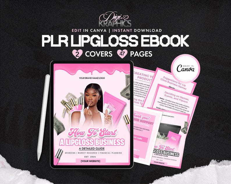 PLR How to Start A Lip Gloss Business, DFY Ebook, PLR Ebook, Editable ...