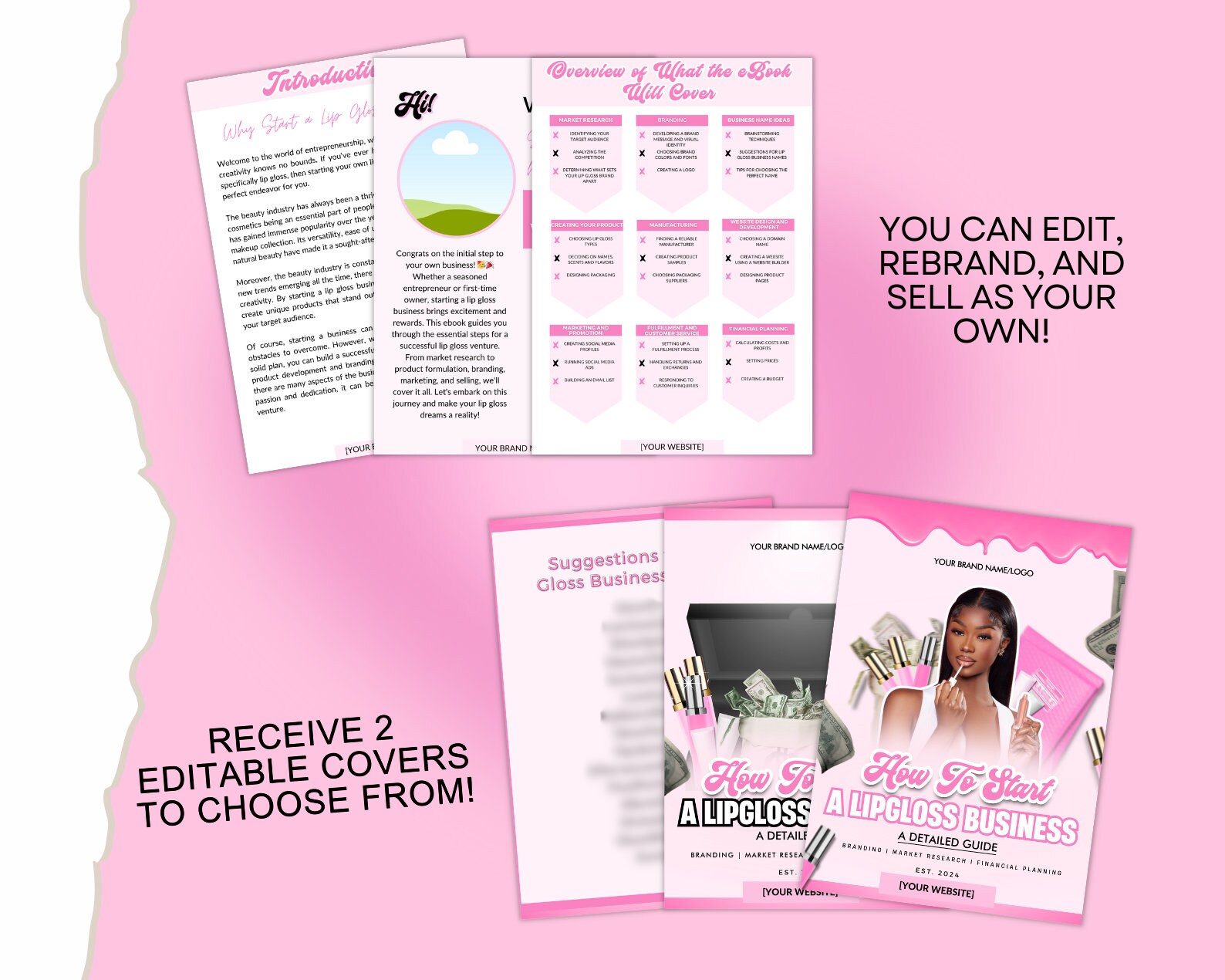 PLR How to Start A Lip Gloss Business DFY Ebook PLR Ebook Editable on ...