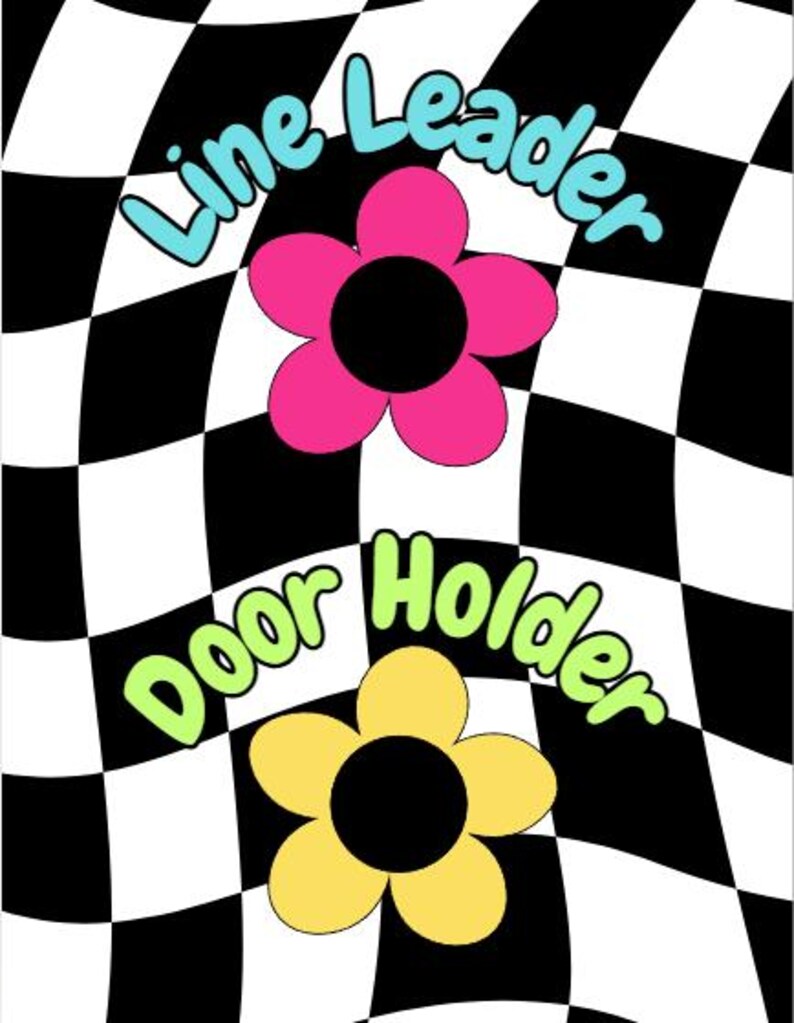 Groovy Checkered Class Job Printables - Etsy
