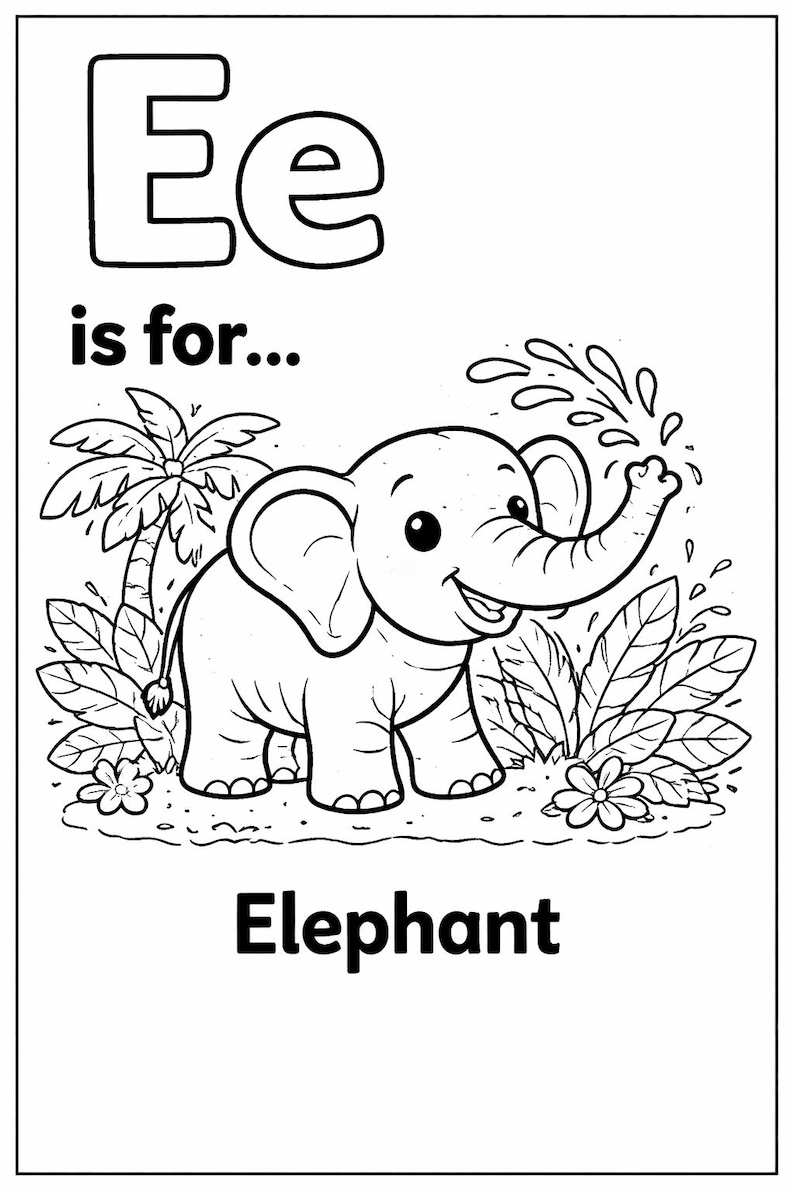 Alphabet Coloring Page, Preschool Toddler ABC Activity (digital ...