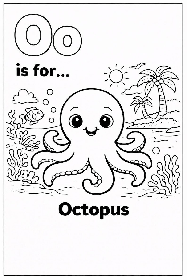 Alphabet Coloring Page, Preschool Toddler ABC Activity (digital ...