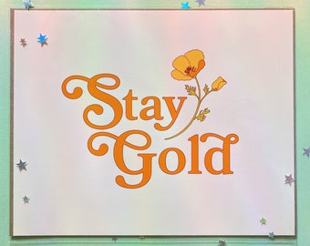 Stay Gold Print, the Outsiders, Book Quote Print, Literature Quote ...