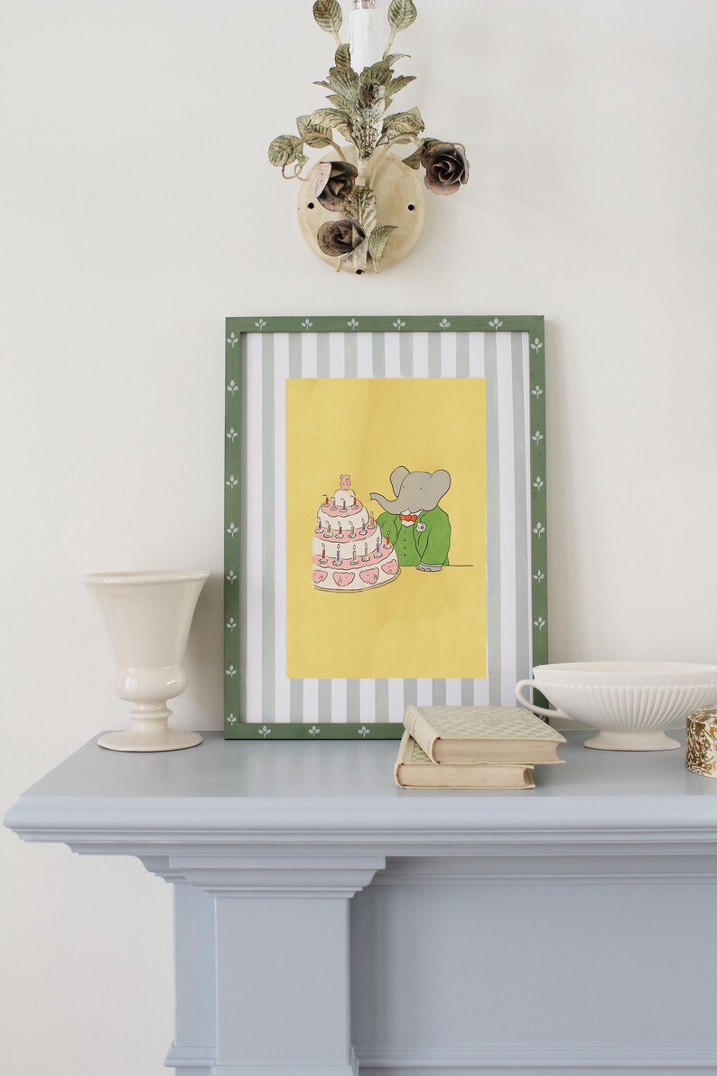 Babar Art Print | Vintage Children Gallery Wall Nursery Art A3-1 - Etsy