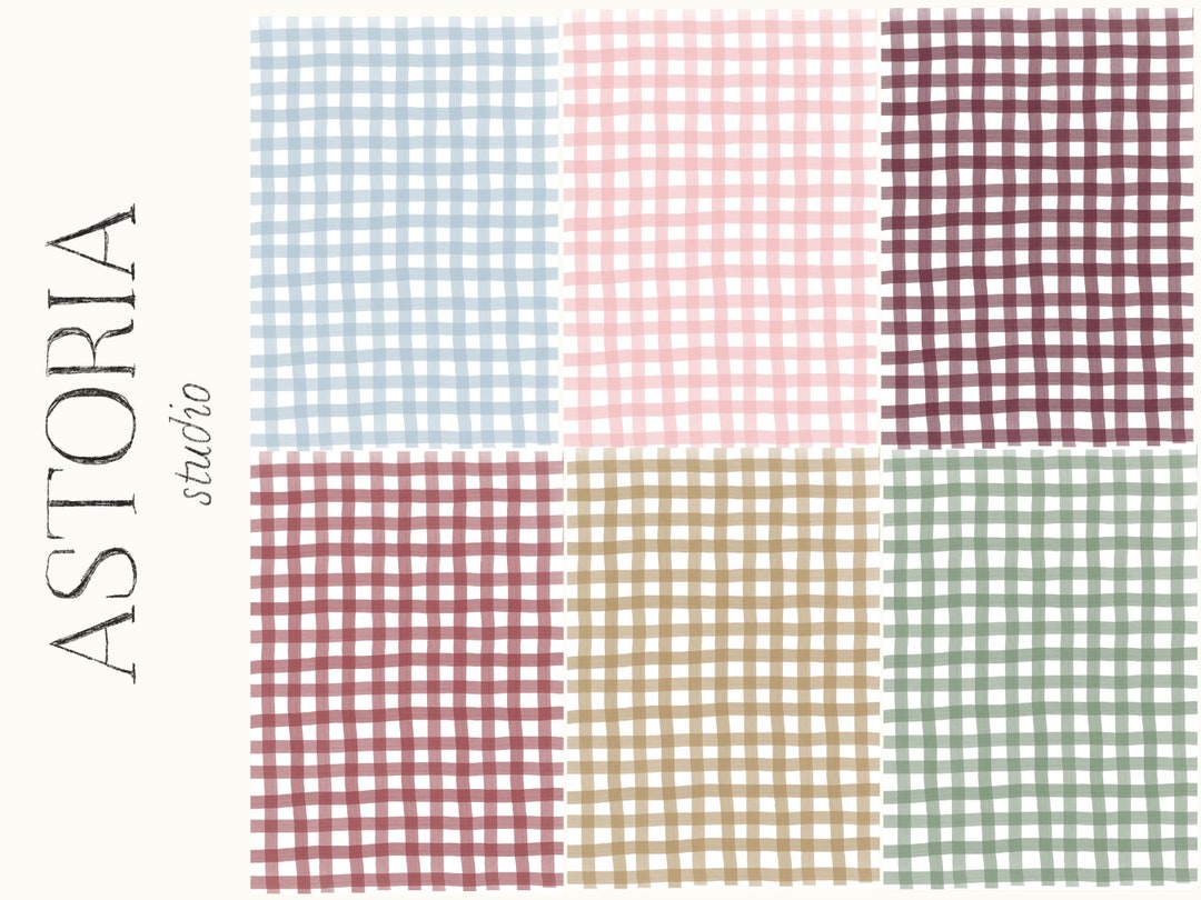 Gingham Digital Paper Set | Pack of 6 PRINTABLE Papers P1 - Etsy