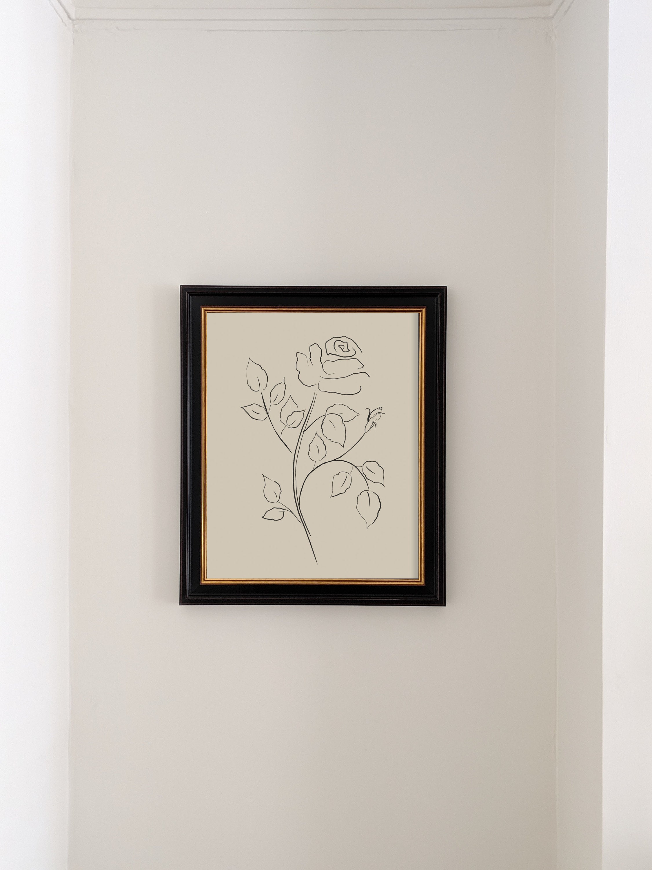 Vintage Line Art Rose Art Print | PRINTABLE Art Print | Rose Sketch ...