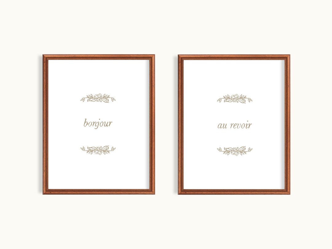 Bonjour Au Revoir French Art Prints DIGITAL Art Prints Printable French ...