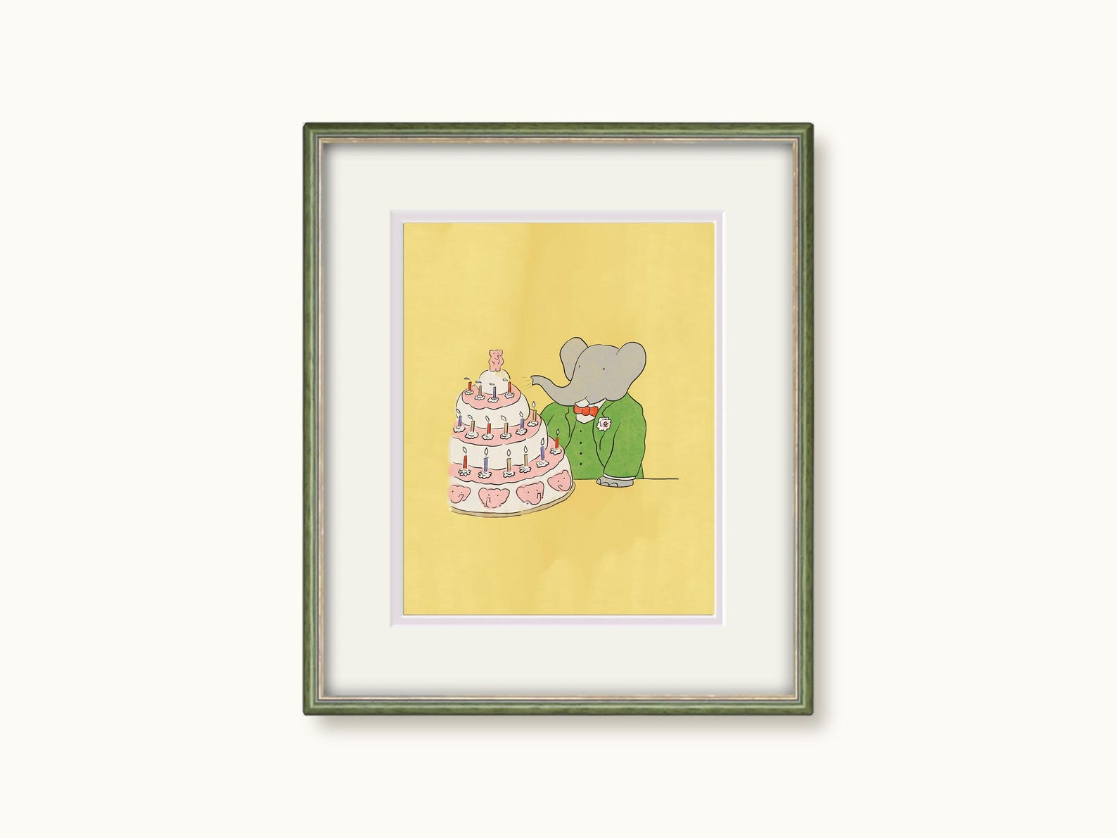 Babar Art Print | Vintage Children Gallery Wall Nursery Art A3-1 - Etsy