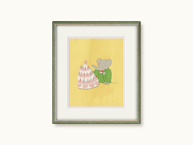 Babar Art Print | Vintage Children Gallery Wall Nursery Art A3-1 - Etsy