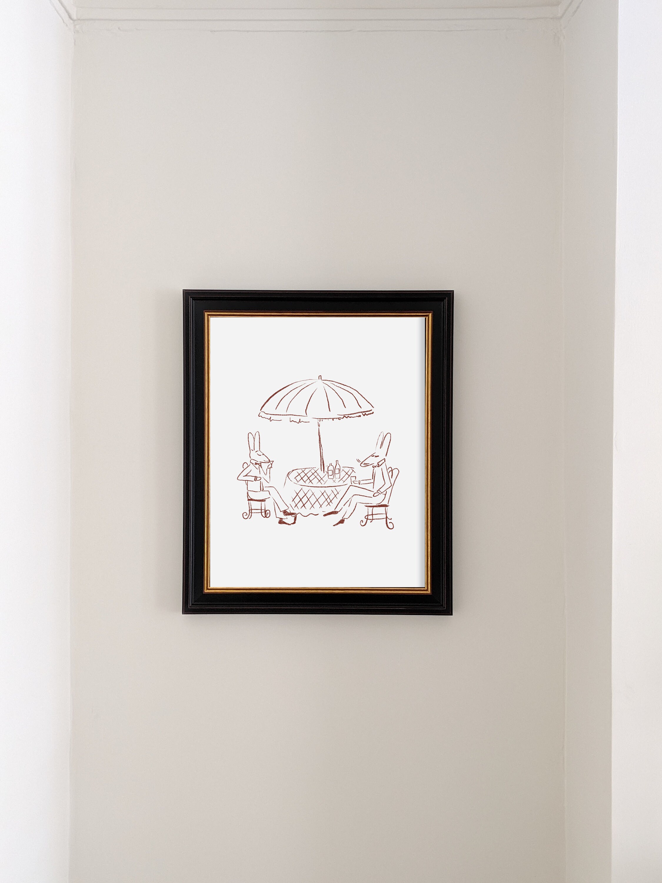 Bemelmans Inspired Sketch Art Print PRINTABLE Ludwig Bemelmans Rabbit ...