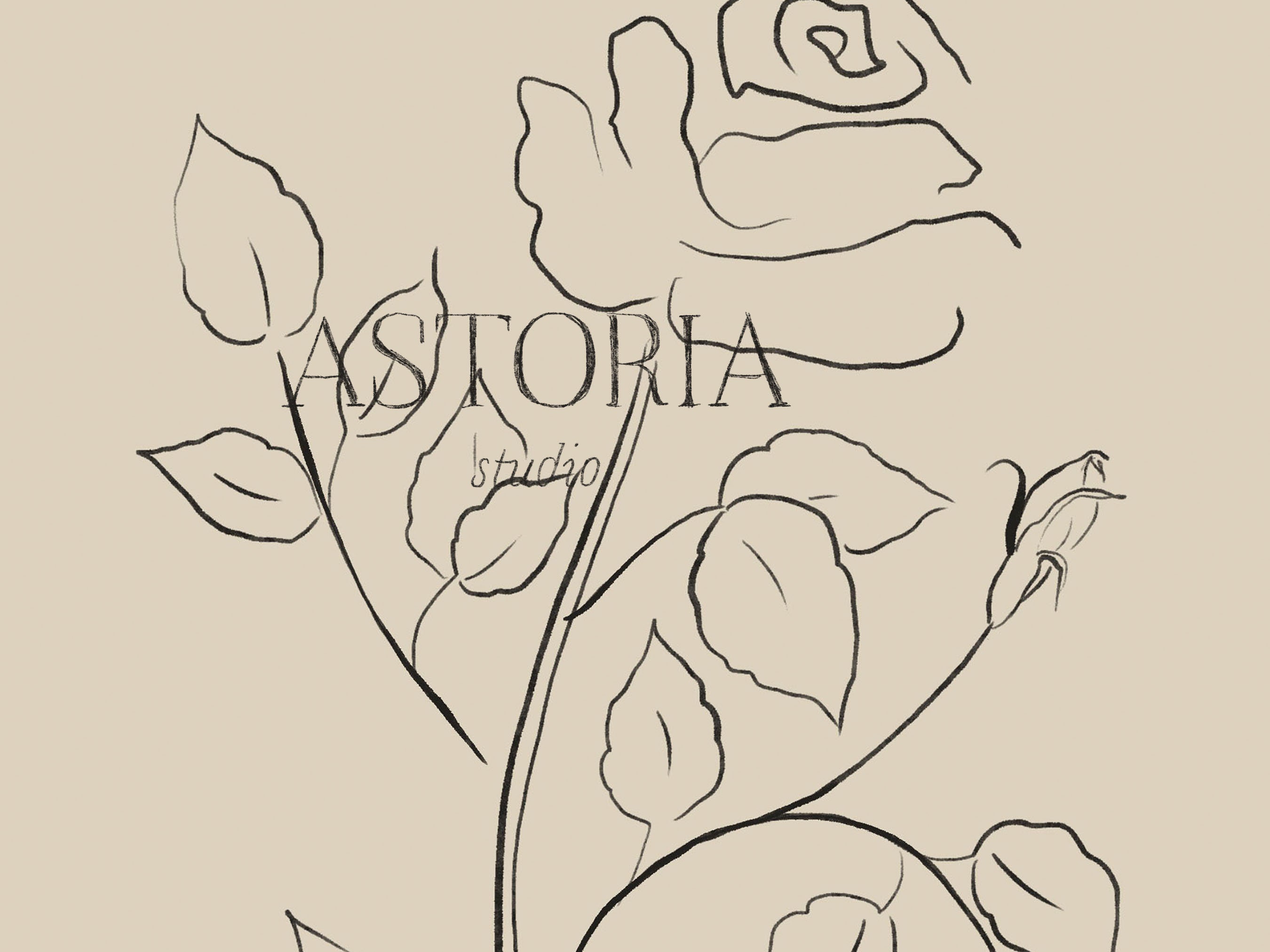 Vintage Line Art Rose Art Print | PRINTABLE Art Print | Rose Sketch ...