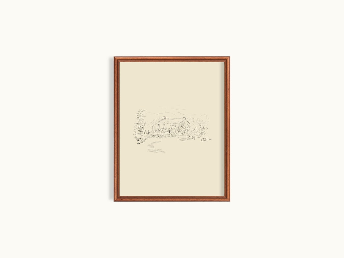 Beatrix Potter Inspired Cottage Sketch DIGITAL | PRINTABLE English ...