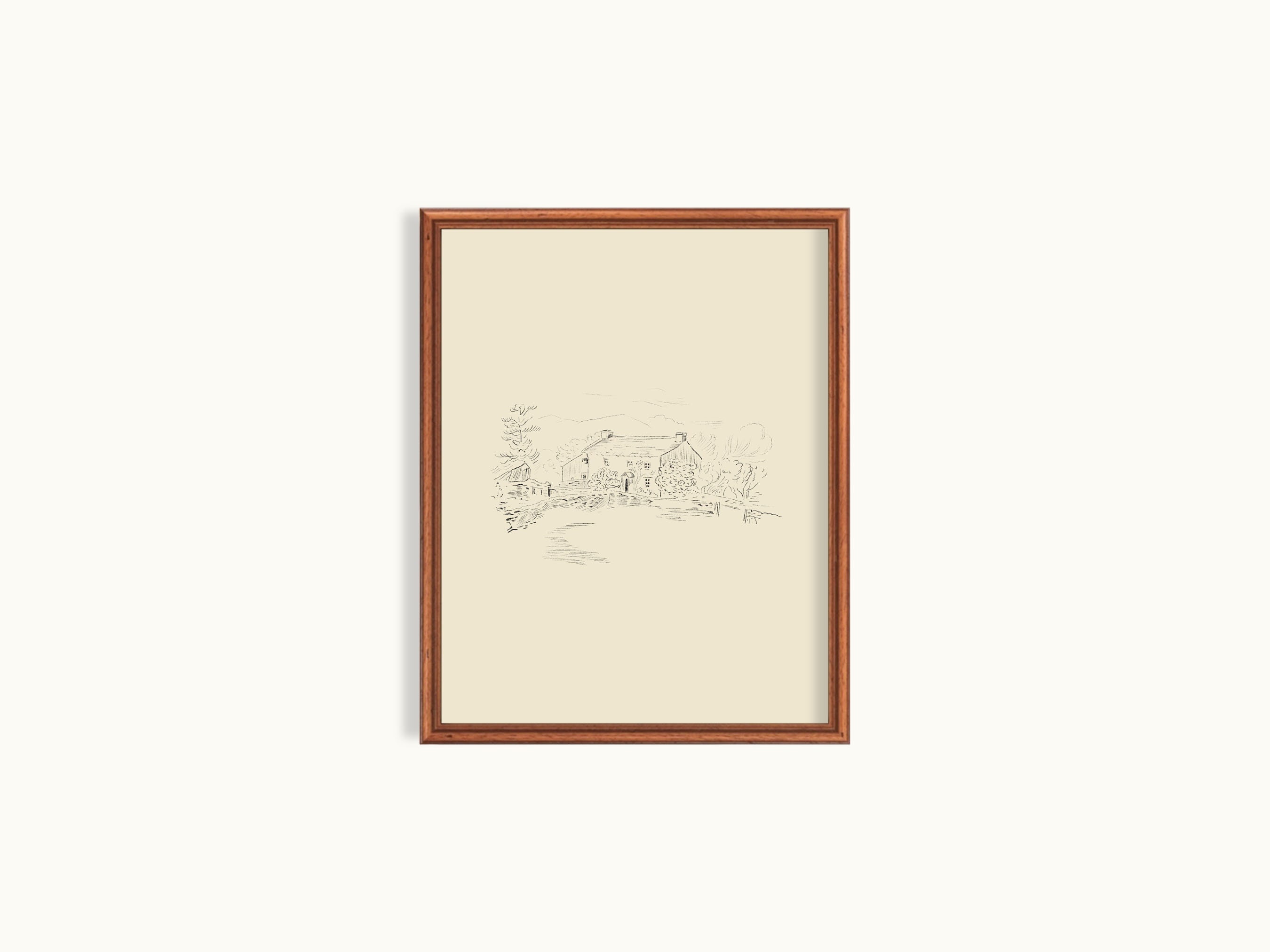 Beatrix Potter Inspired Cottage Sketch DIGITAL | PRINTABLE English ...