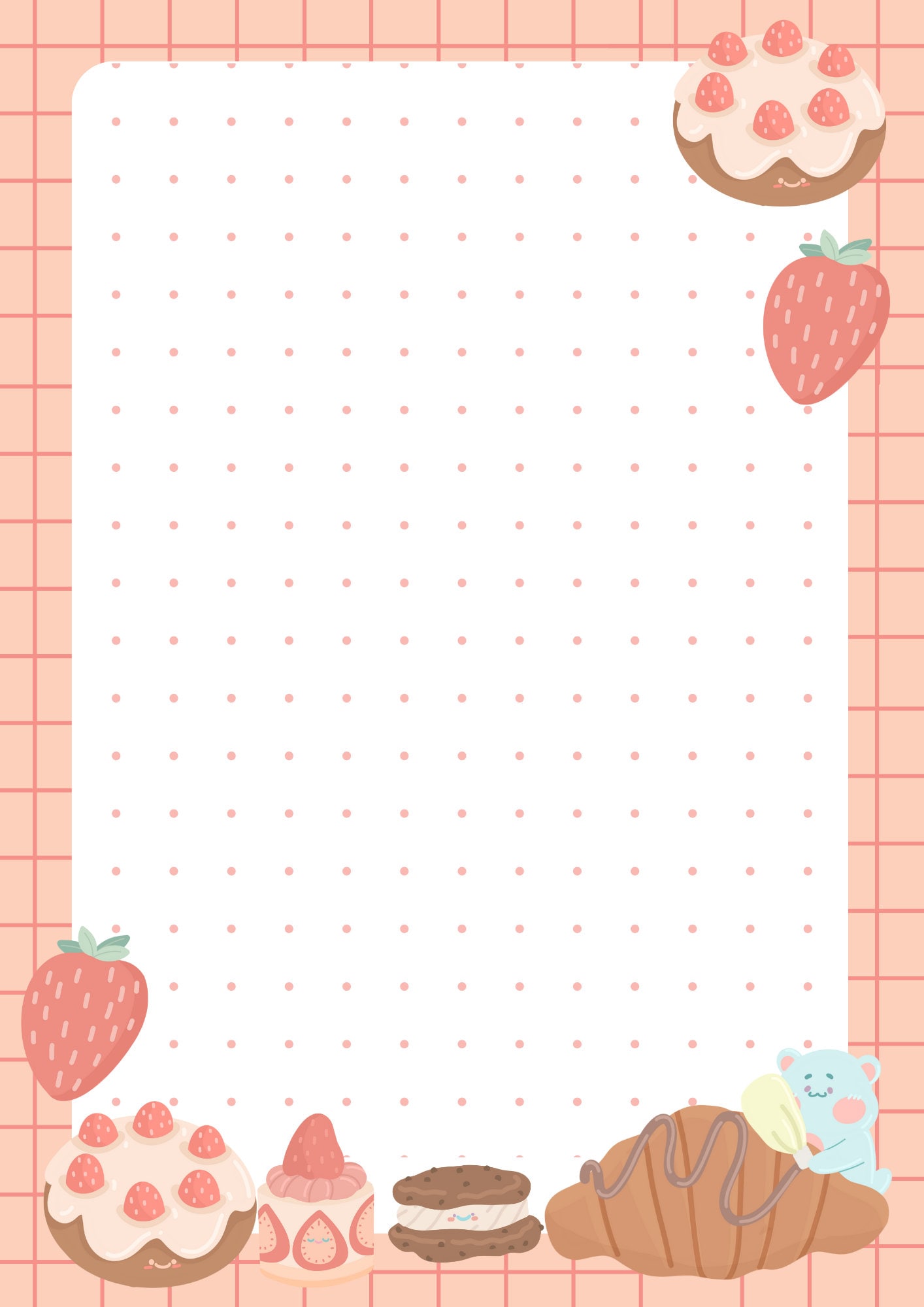 Cute Digital Paper Reusable Printable Paper Cute Digital Paper Kawaii ...