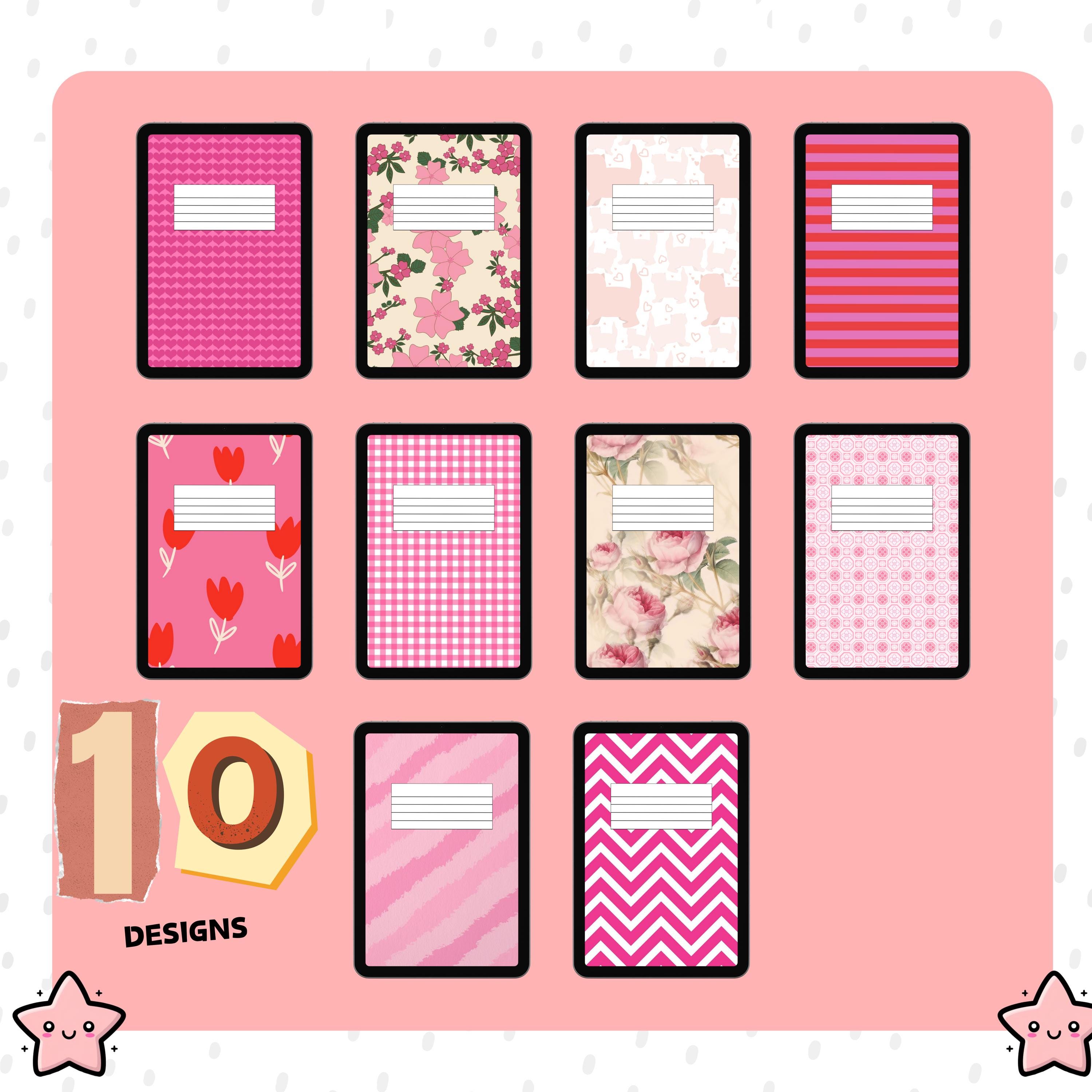 Kawaii Pink Digital Notebook Covers Digital Notebook Goodnotes Cover ...
