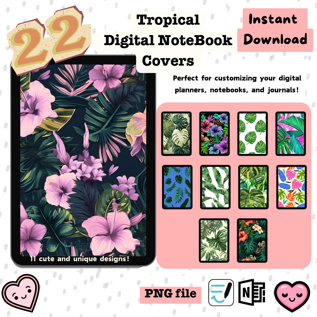 Tropical Digital Notebook Covers Digital Notebook Goodnotes Cover Plant ...