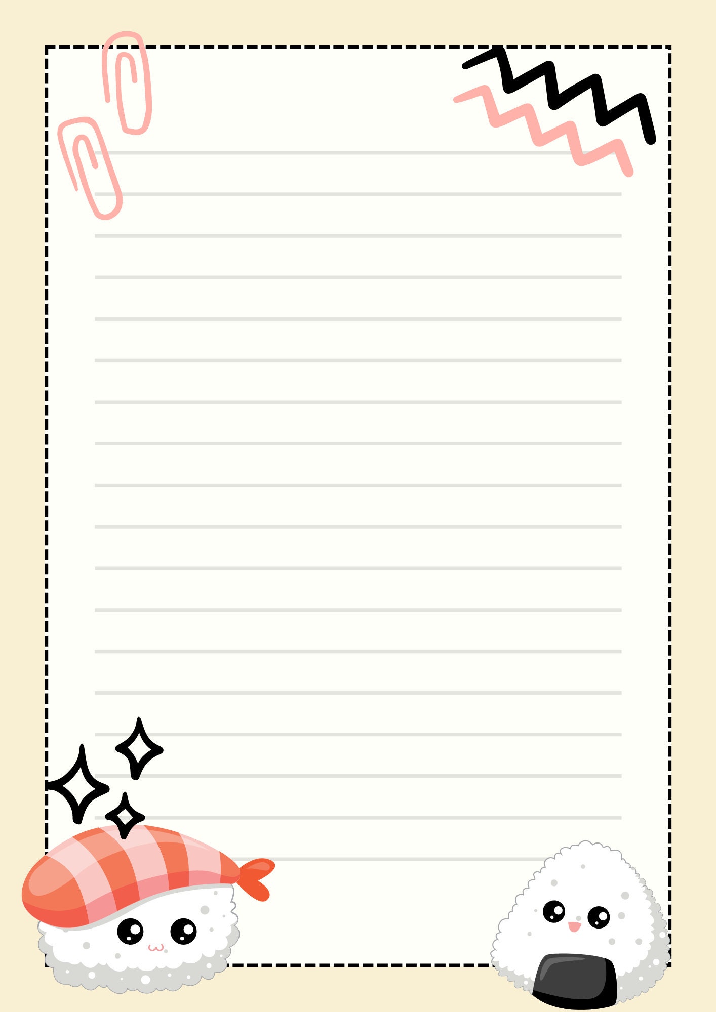 Cute Digital Paper Reusable Printable Paper Cute Digital Paper Kawaii ...