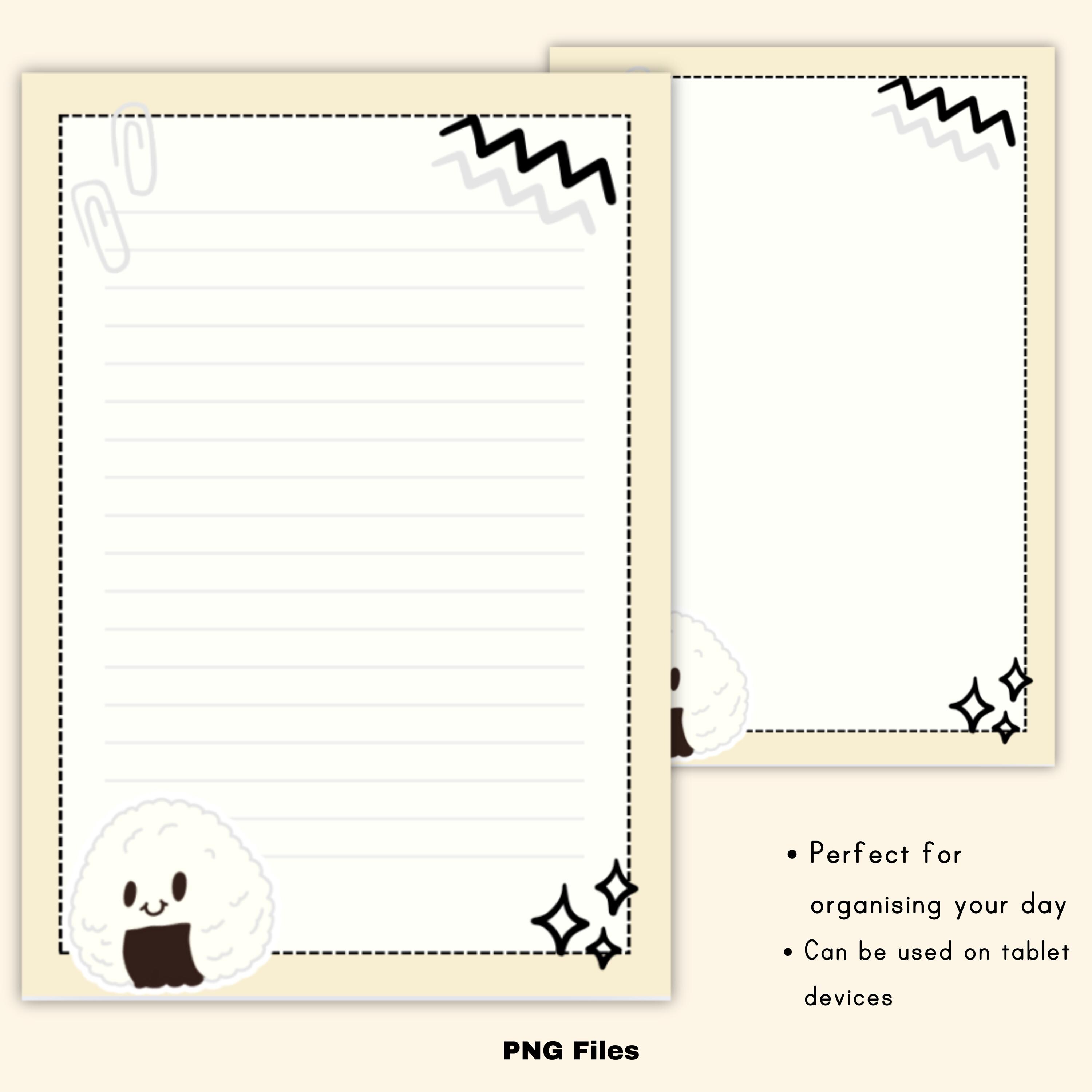 Cute Digital Paper Reusable Printable Paper Cute Digital Paper Kawaii ...