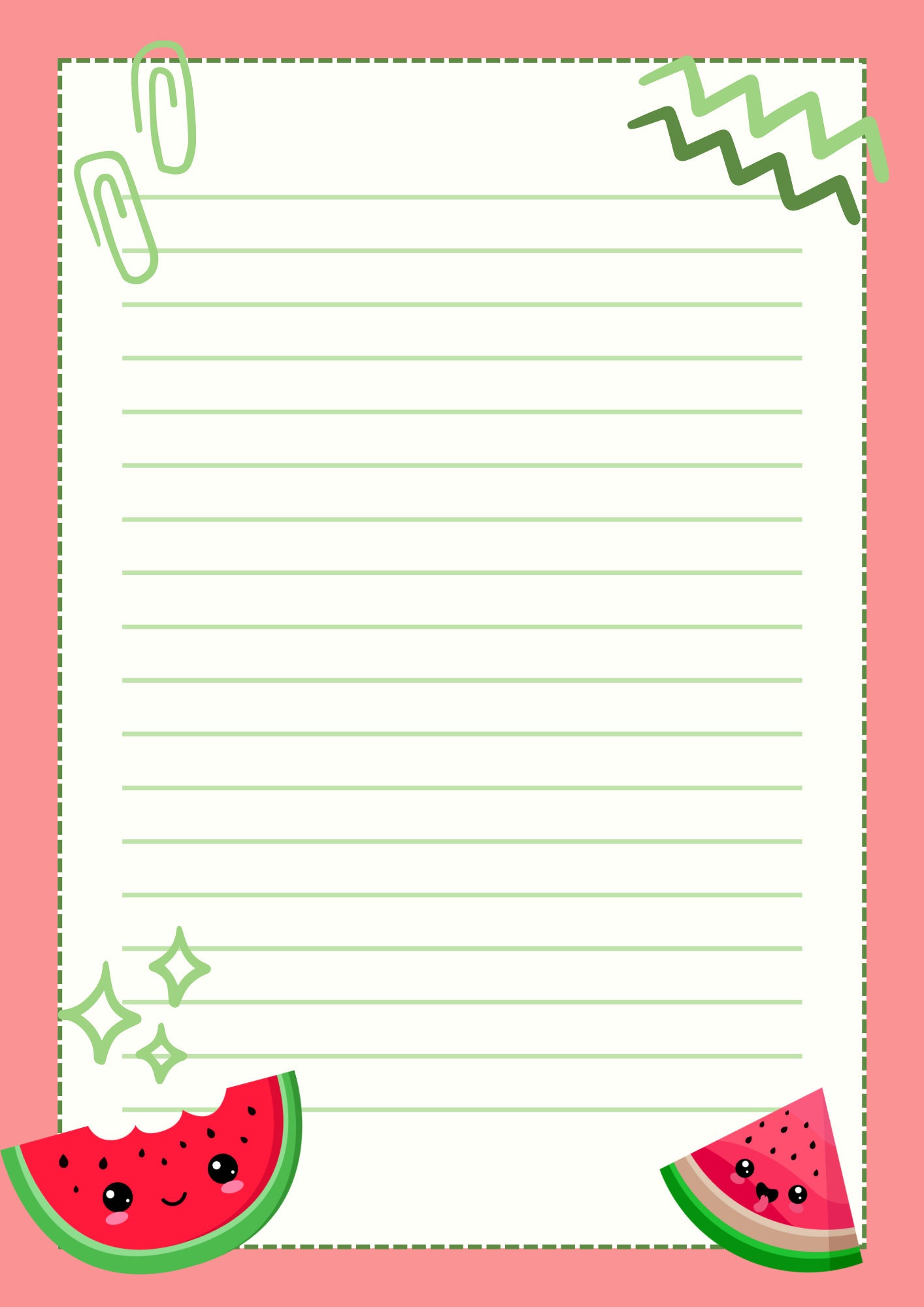 Cute Digital Paper Reusable Printable Paper Cute Digital Paper Kawaii ...