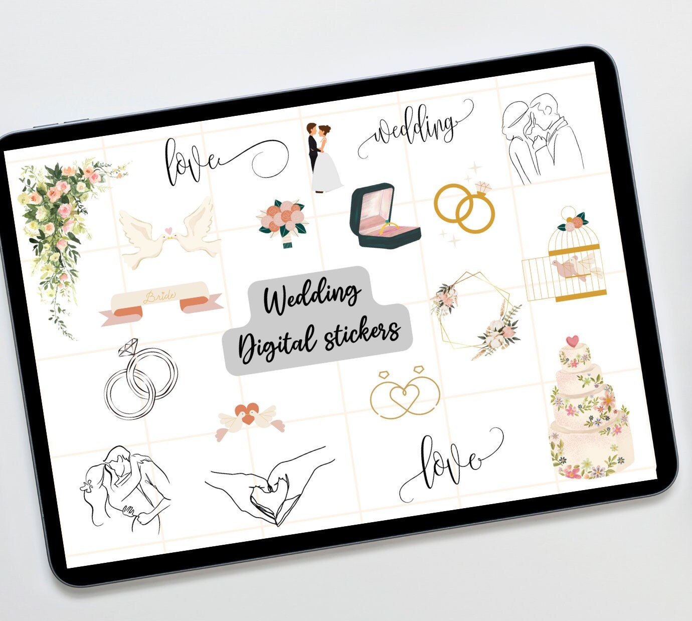 Wedding Digital Sticker Pre-cropped Digital Stickers Instant Download ...