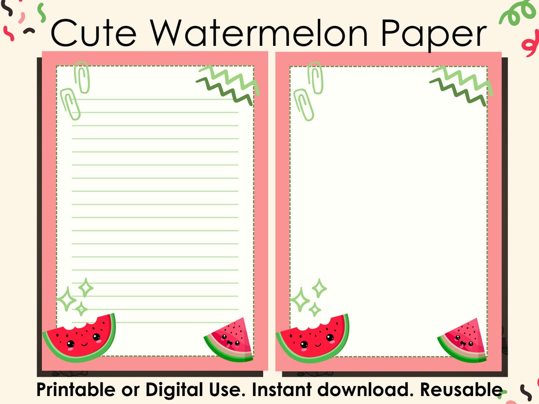 Cute Digital Paper Reusable Printable Paper Cute Digital Paper Kawaii ...