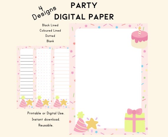 Cute digital paper reusable printable paper cute digital paper - Etsy 日本