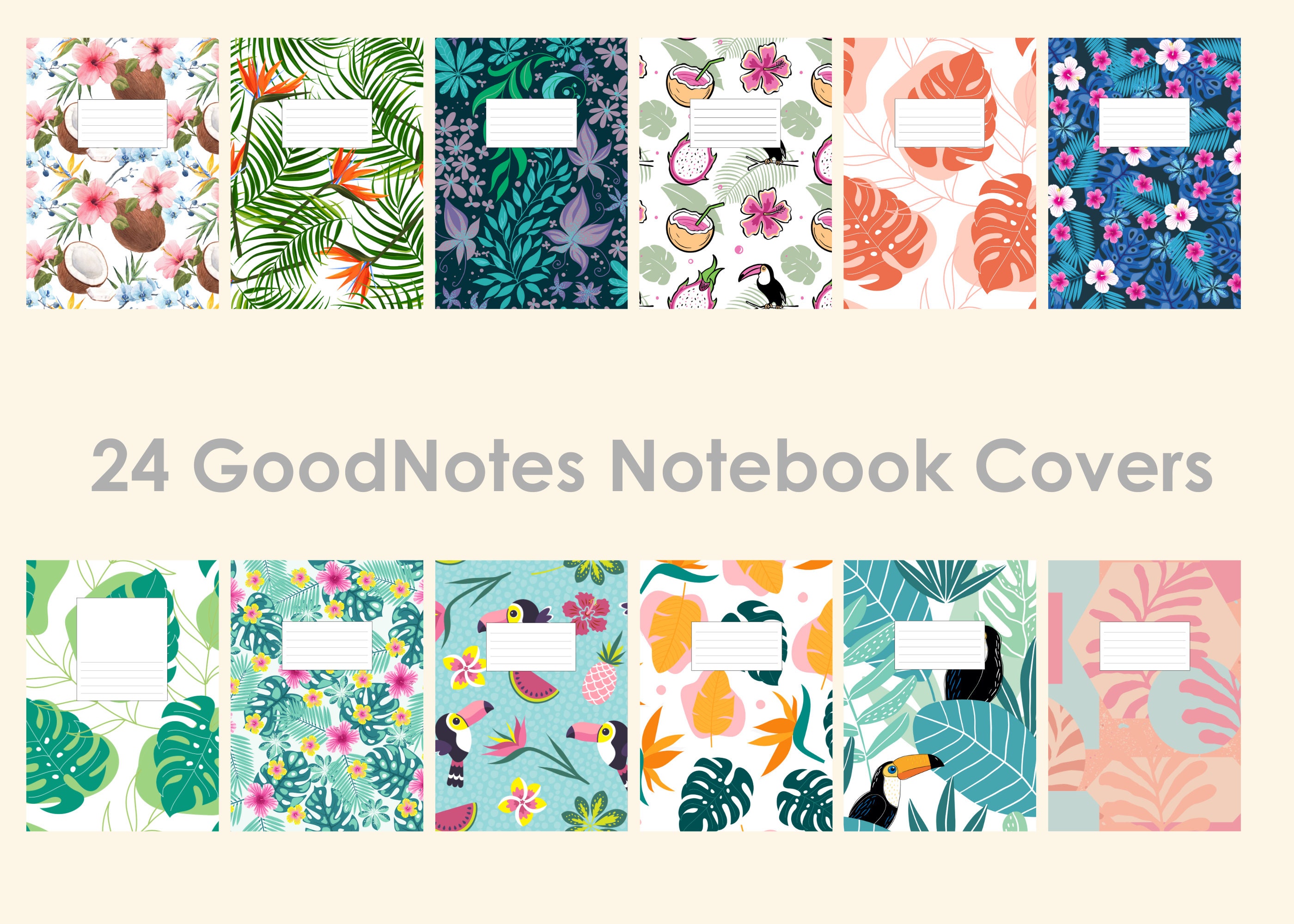 Tropical Digital Notebook Covers Digital Notebook Goodnotes Cover Plant ...