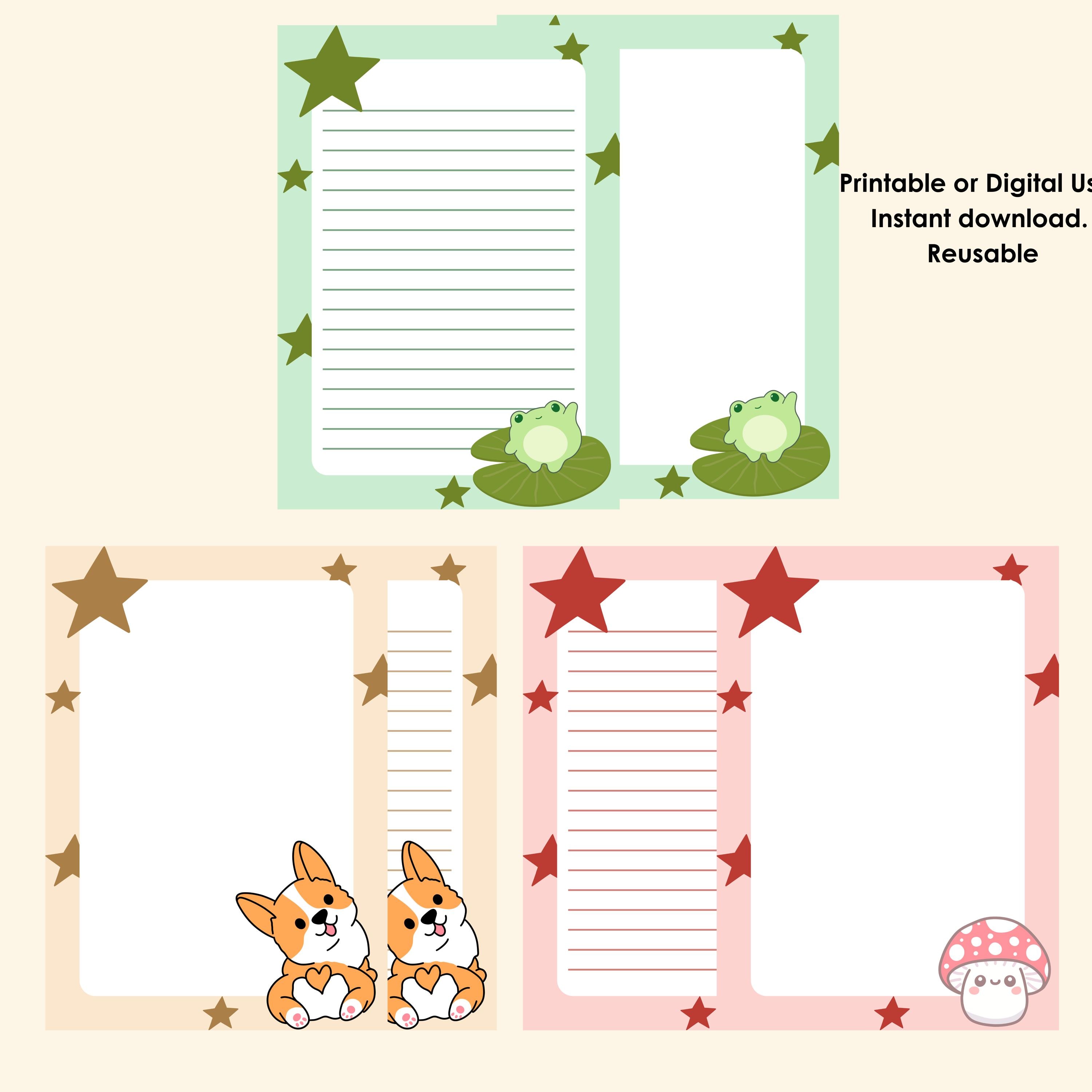 Cute Digital Paper Reusable Printable Paper Cute Digital Paper Kawaii ...