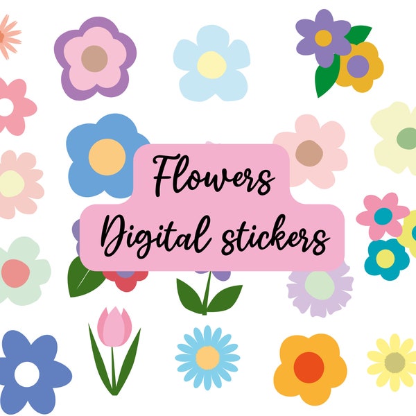 Cartoon Flower Sticker - Etsy