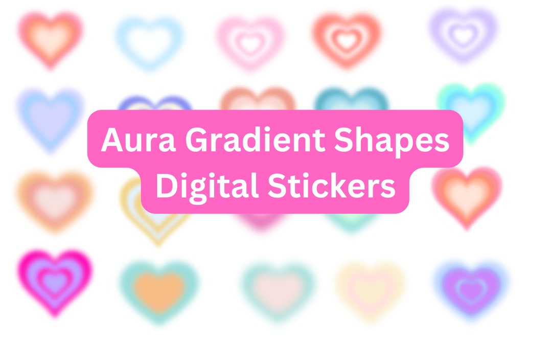 Gradient Aura Digital Stickers Colorful Digital Stickers - Etsy