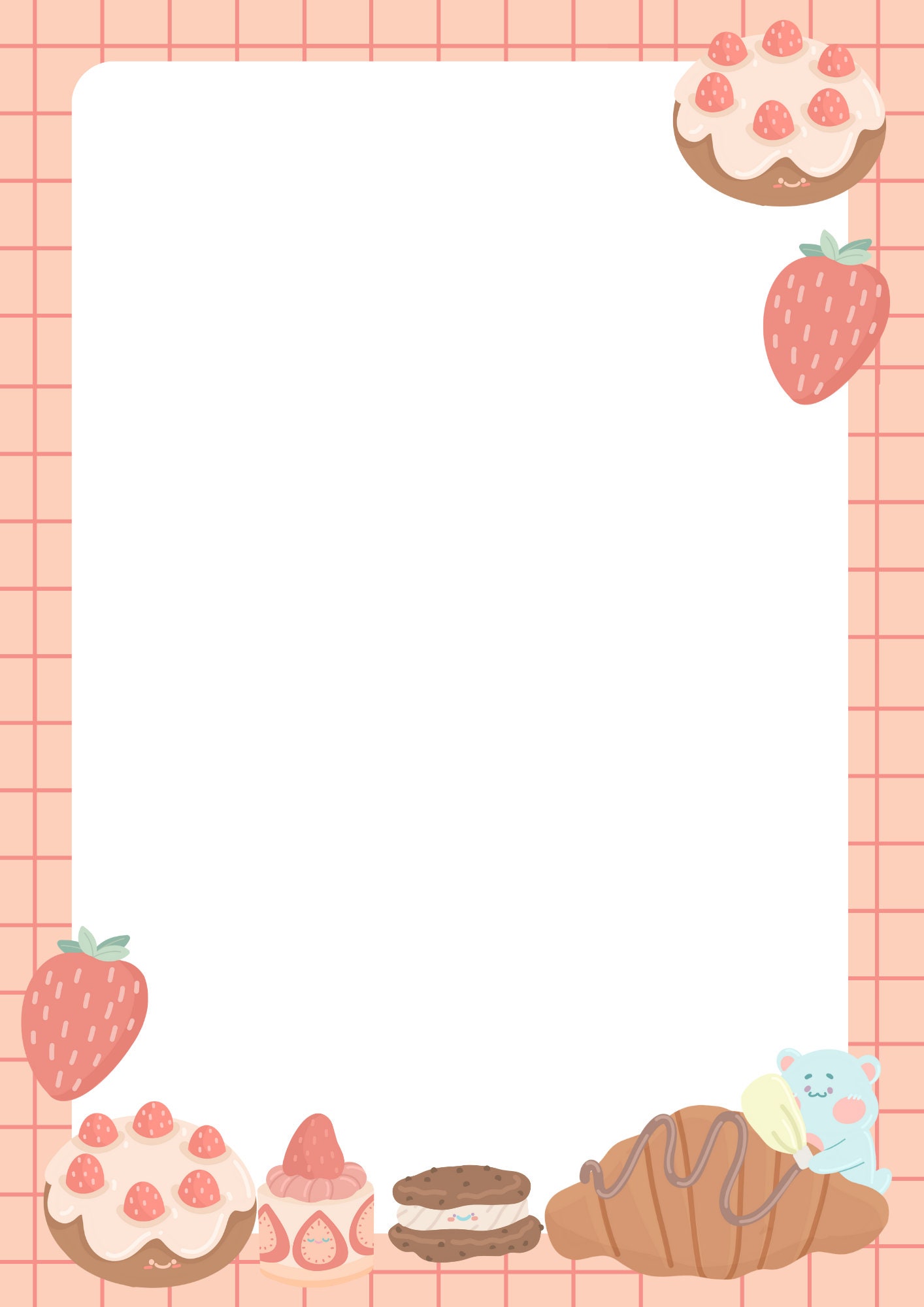 Cute Digital Paper Reusable Printable Paper Cute Digital Paper Kawaii ...