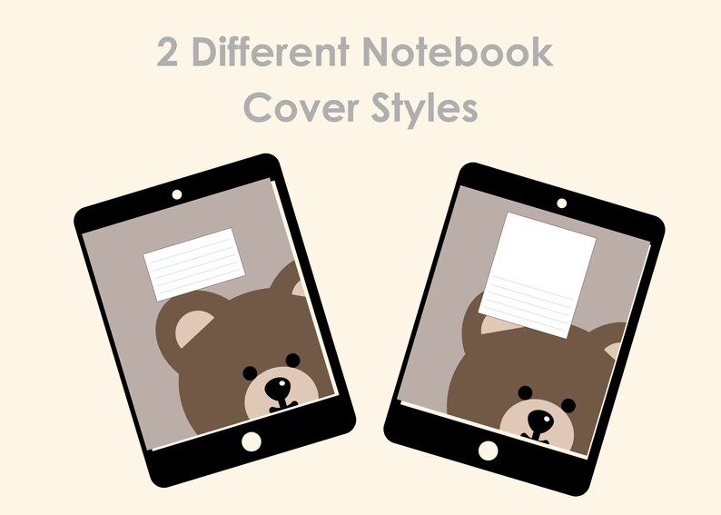Kawaii Animals Digital Notebook Covers Digital Notebook - Etsy