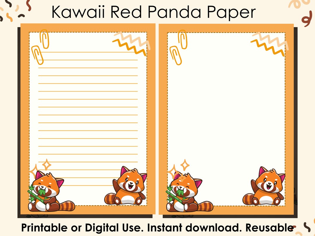 Cute Digital Paper Reusable Printable Paper Cute Digital Paper Kawaii ...